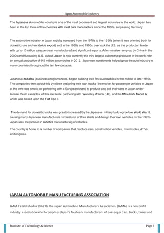 Japan Automobile Industry | DOCX