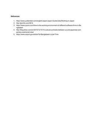 Japan vs bangladesh working environment | PDF