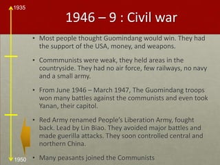 Japan-China War and The Civil War Timeline | PPTX