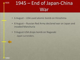 Japan-China War and The Civil War Timeline | PPTX