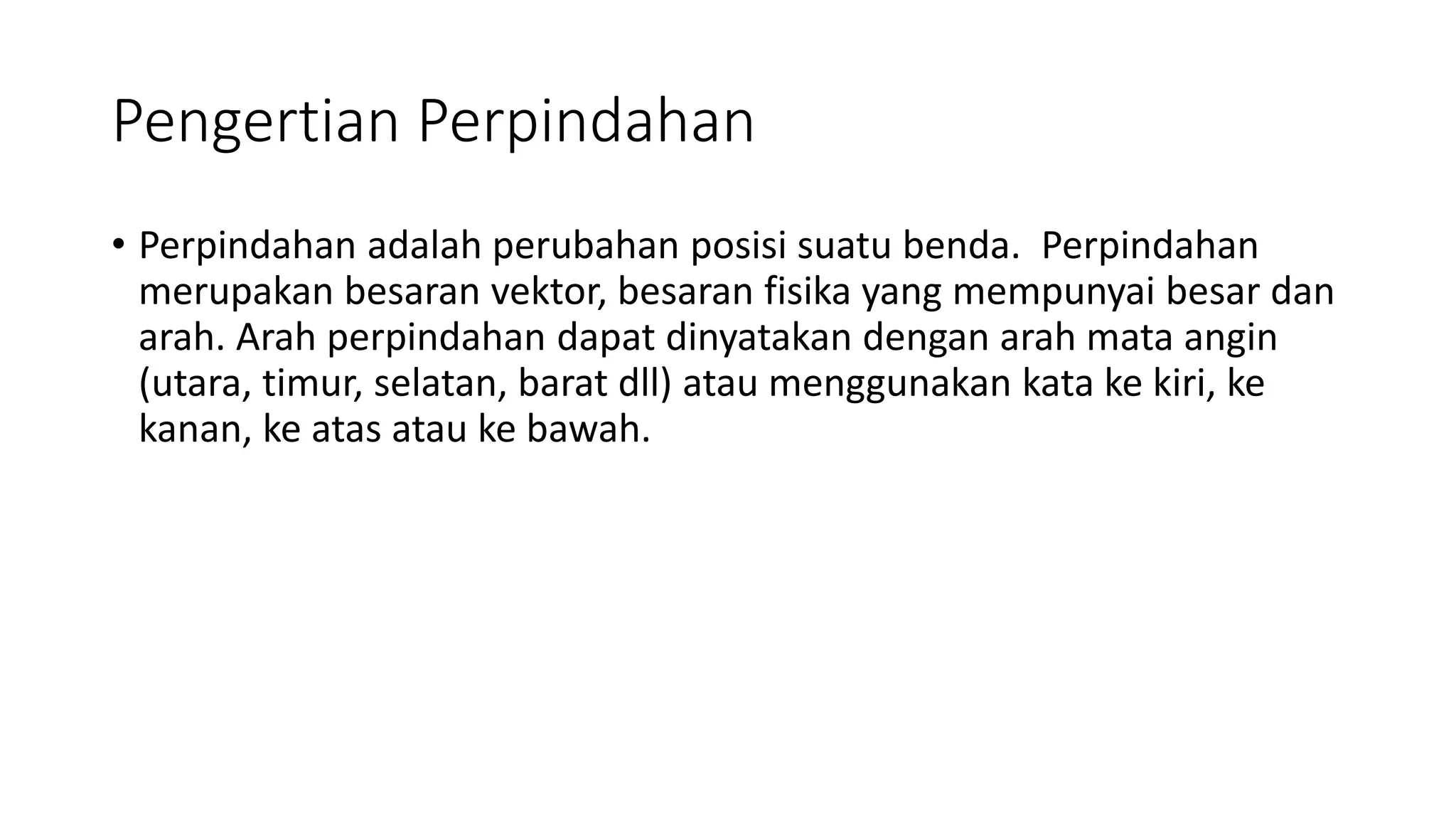 Jarak dan perpindahan | PPTX