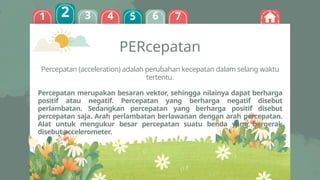 jarak,kecepatan dan percepatan kelompok fisika | PPTX