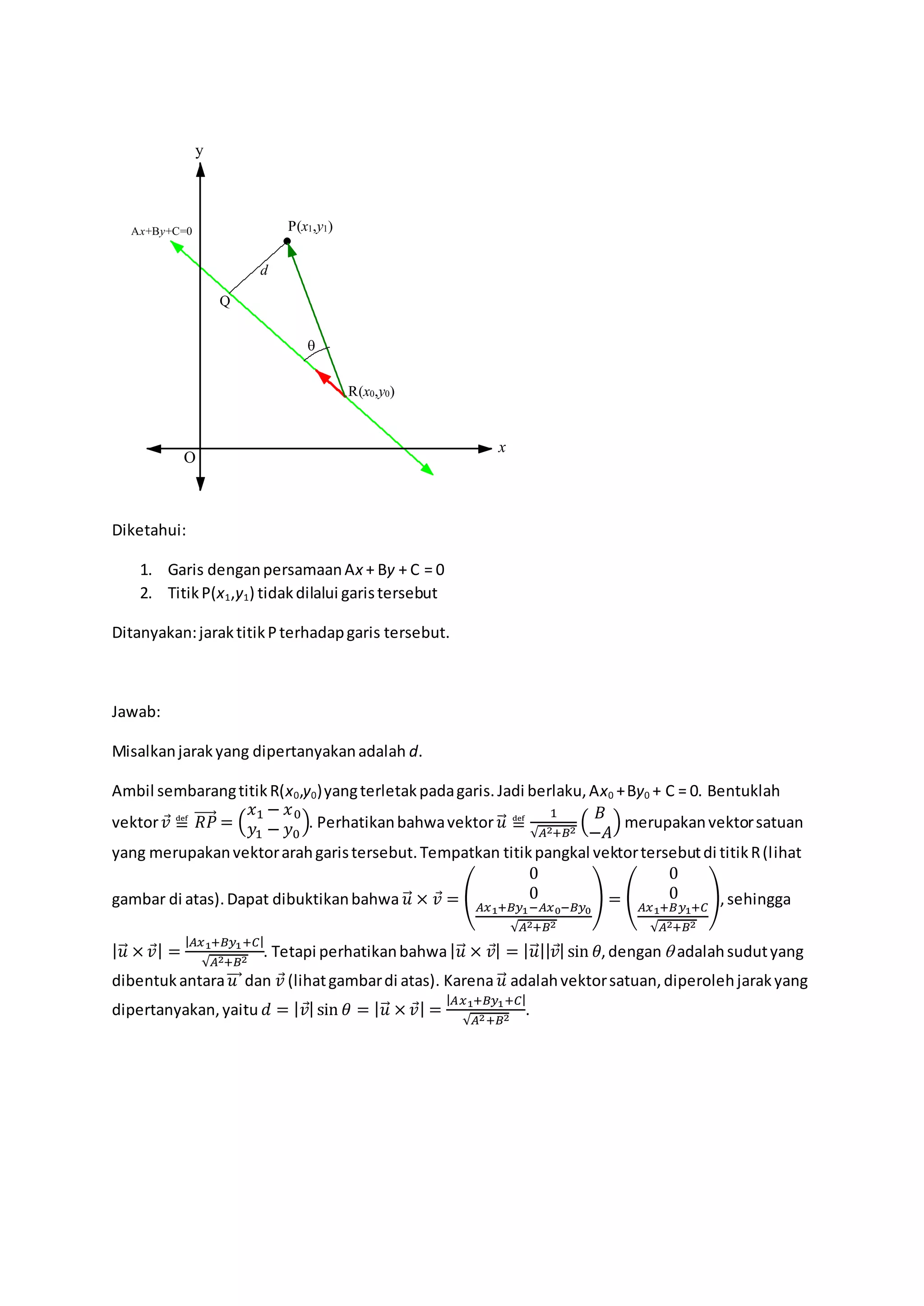 Jarak Titik ke Garis | DOCX