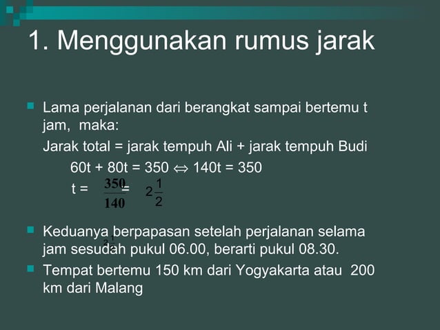 Jarak, waktu dan kecepatan 2 | PPS