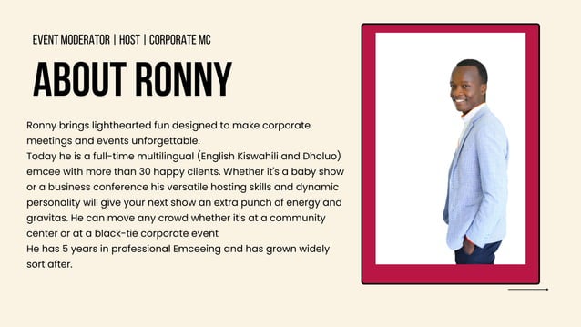 MC/Host/Event Moderator - Ronny Ochoro | PPT