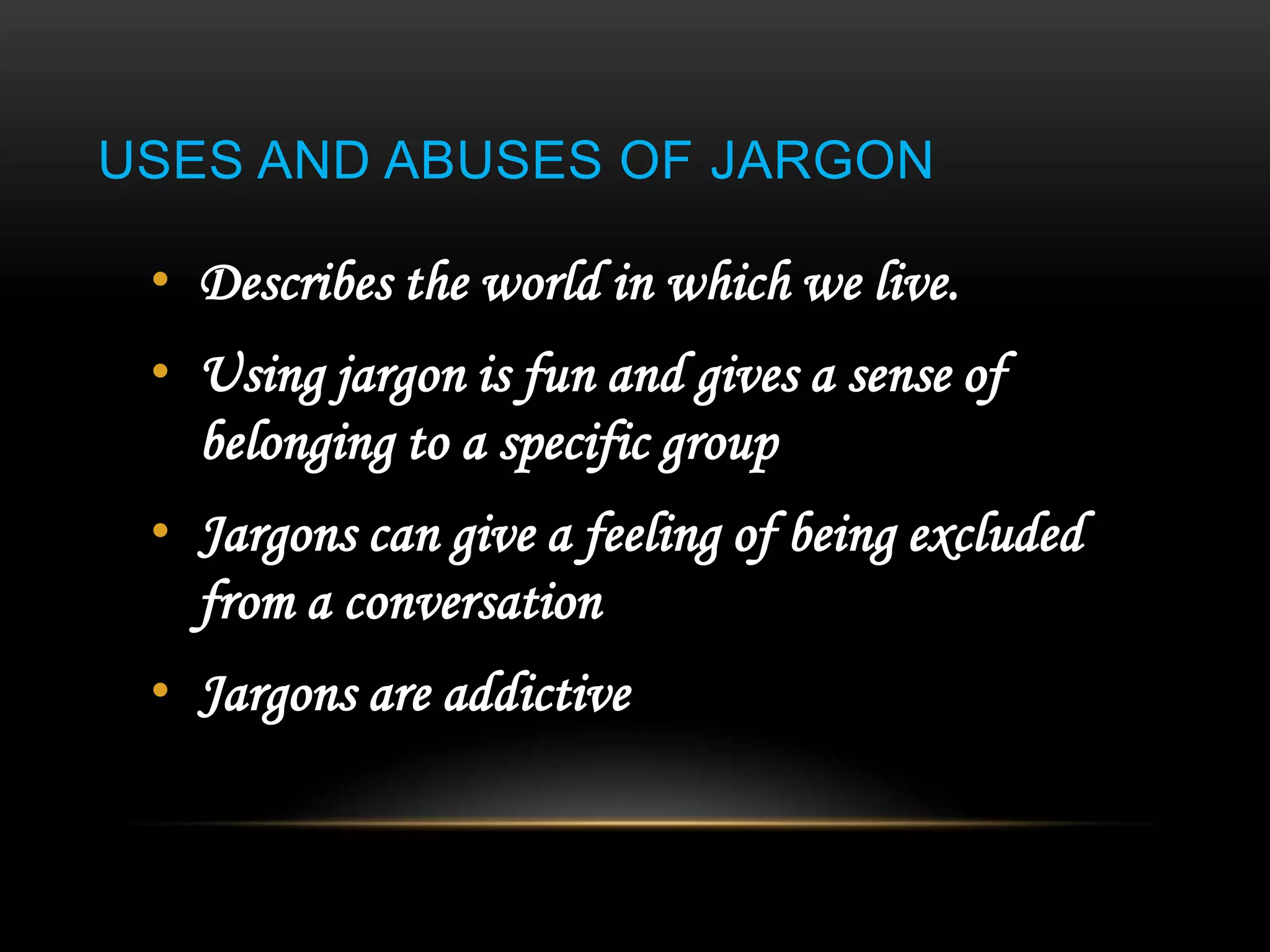 Jargons | PPTX