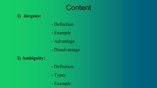 Jargons and ambiguities | PPTX