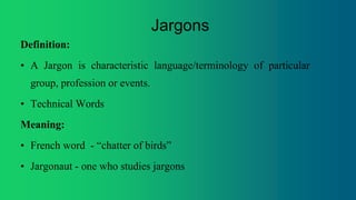 Jargons and ambiguities | PPTX