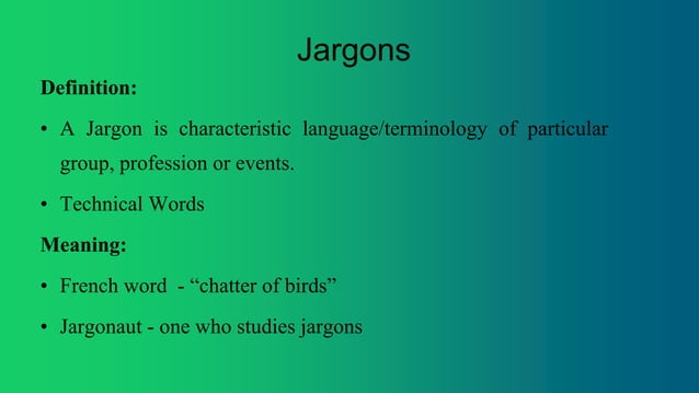 Jargons and ambiguities | PPTX