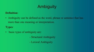 Jargons and ambiguities | PPTX