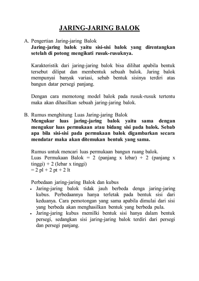 Jaring jaring balok | DOCX