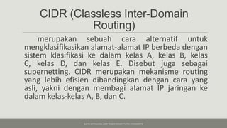 IPv4,IPv6,Subneting,CIDR | PPTX