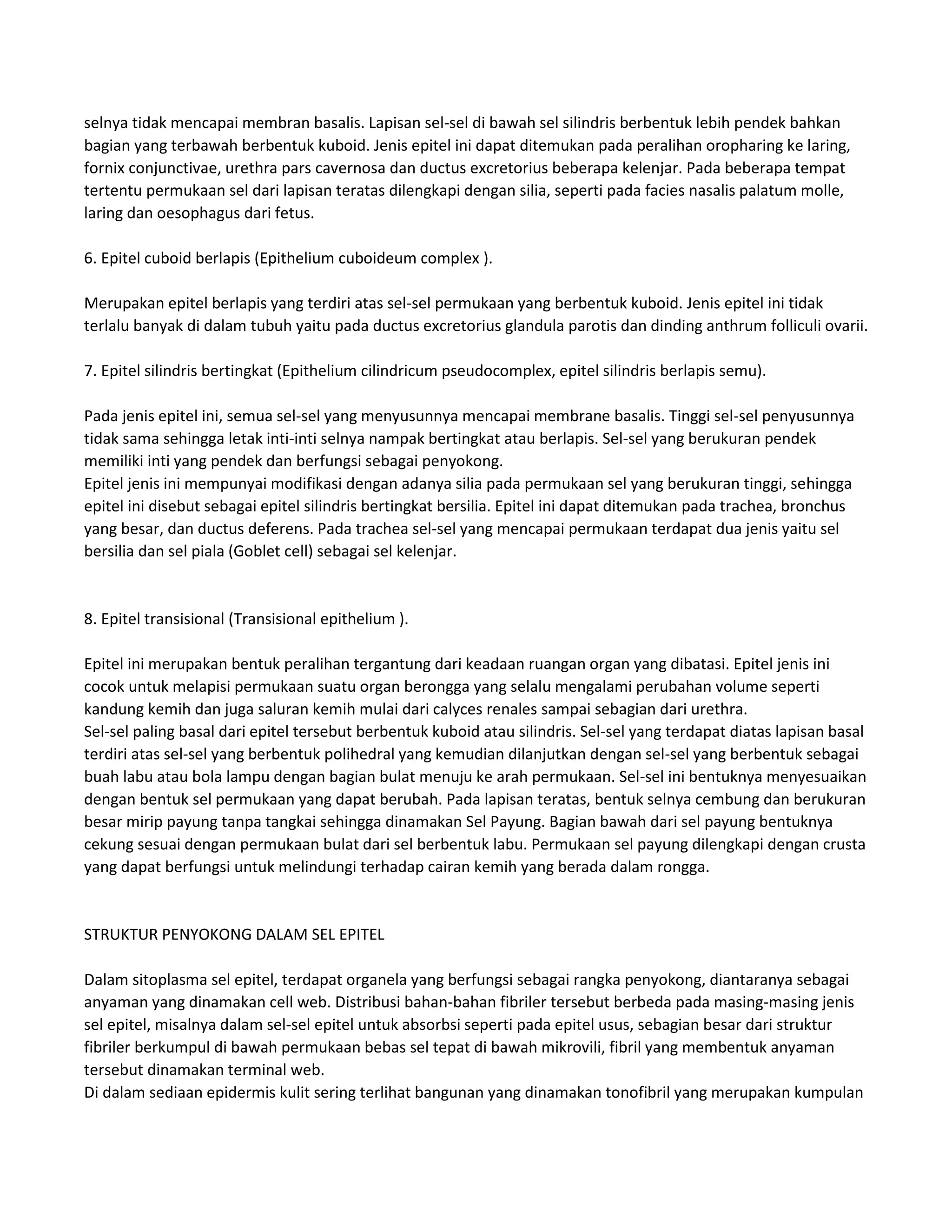 Jaringan epitel | DOCX