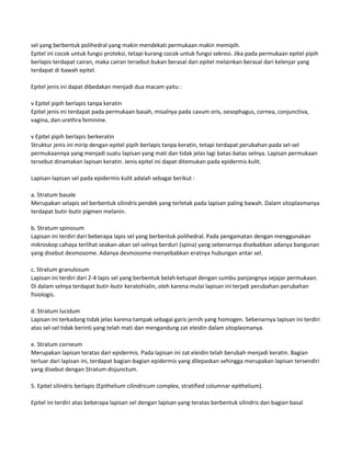 Jaringan epitel | DOCX