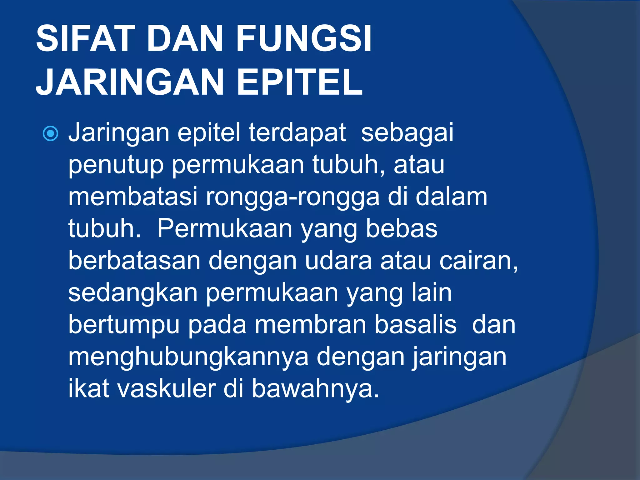 Jaringan epitel | PPTX