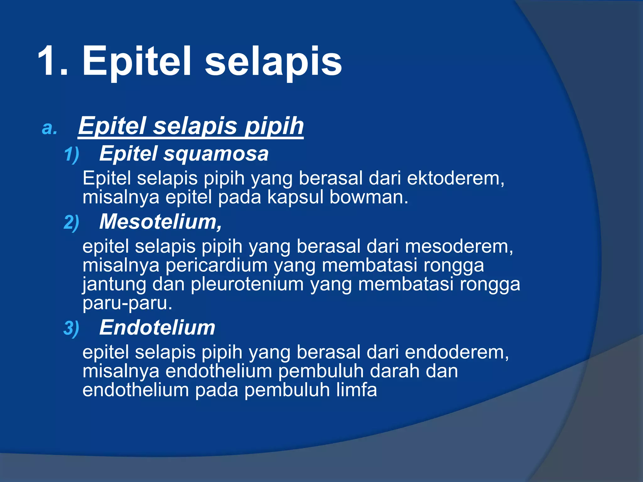 Jaringan epitel | PPTX