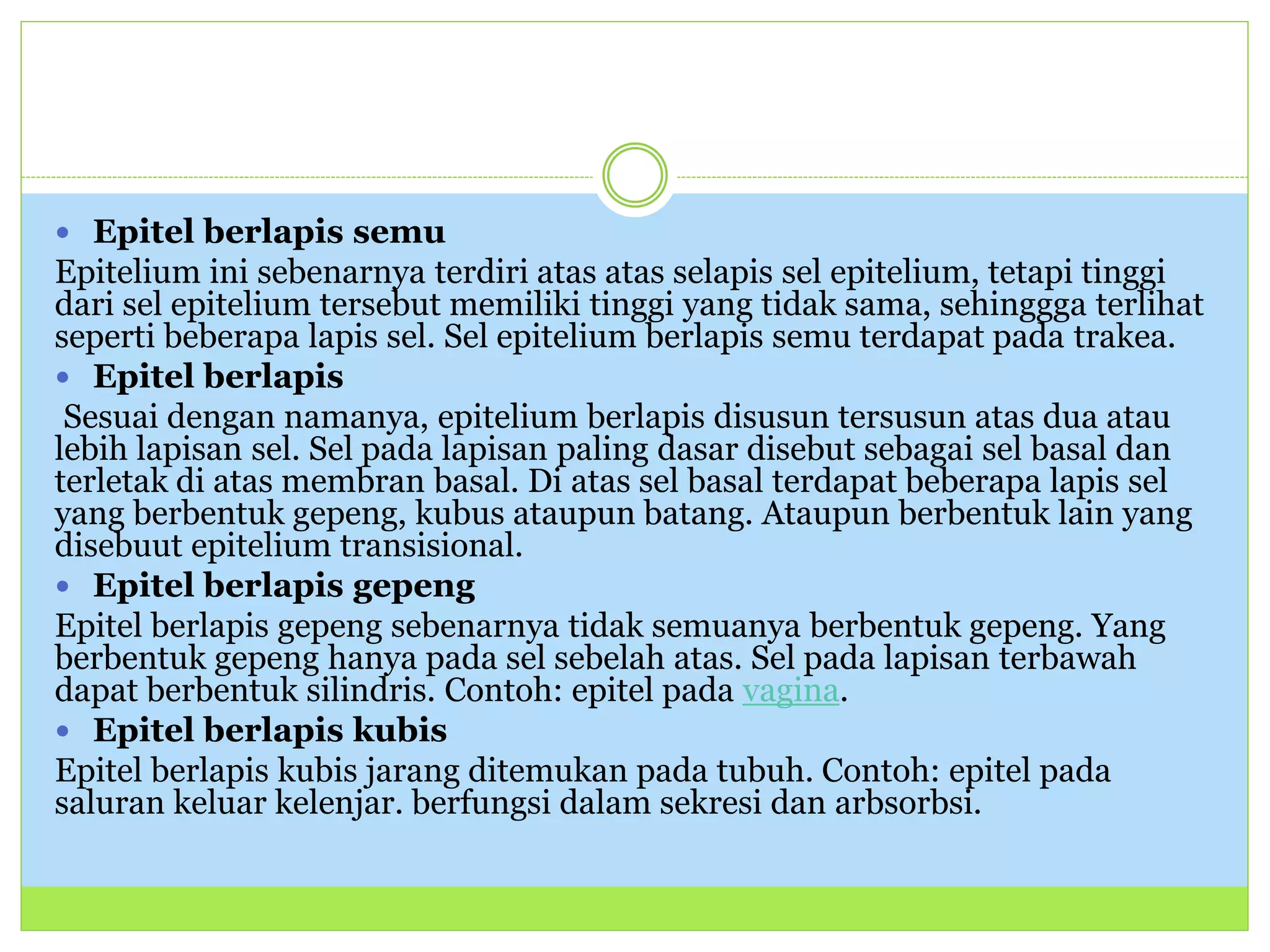 PPT STRUKTUR JARINGAN HEWAN - JARINGAN EPHITEL | PPTX