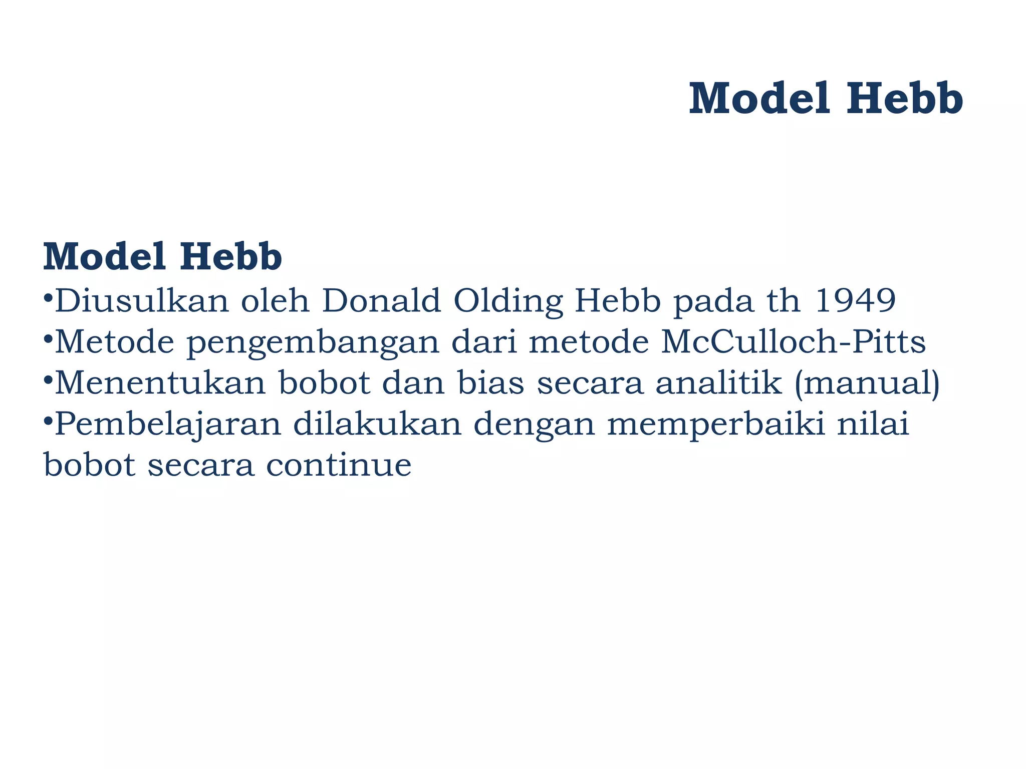 Jaringan hebb | PPT