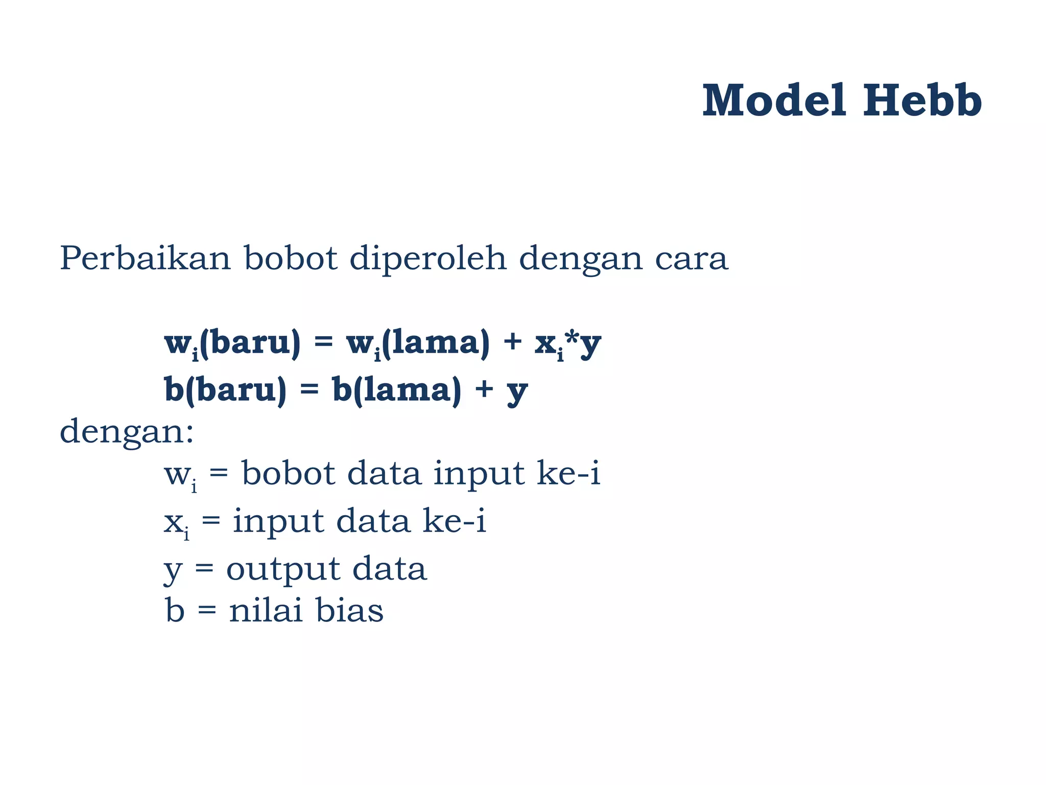 Jaringan hebb | PPT