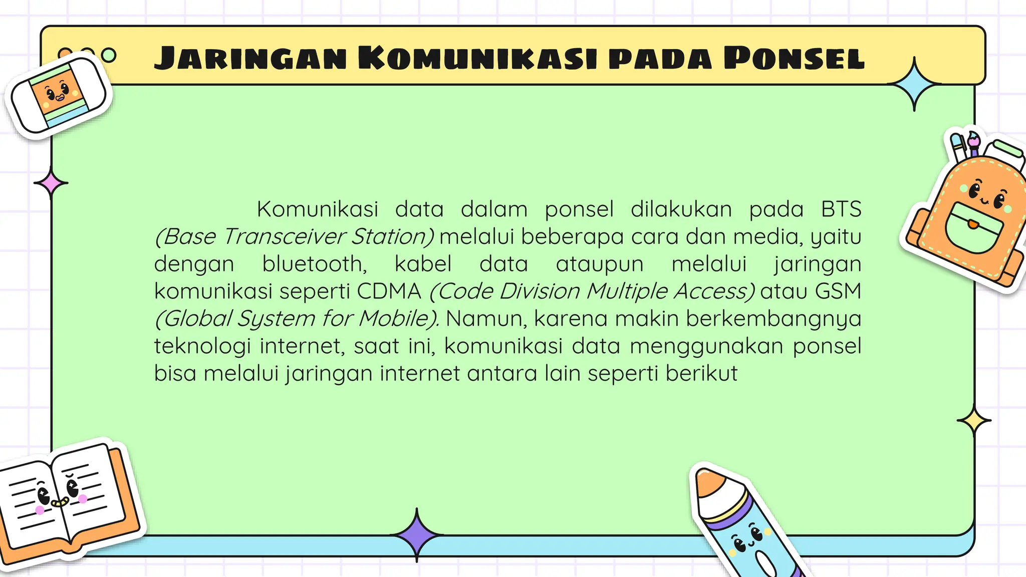 Jaringan Komunikasi pada Ponsel pembelajaran informatika | PPTX
