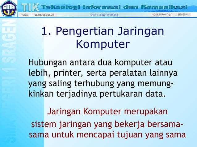 Jaringan Lokal LAN pada titik aplikasi komputer | PPT