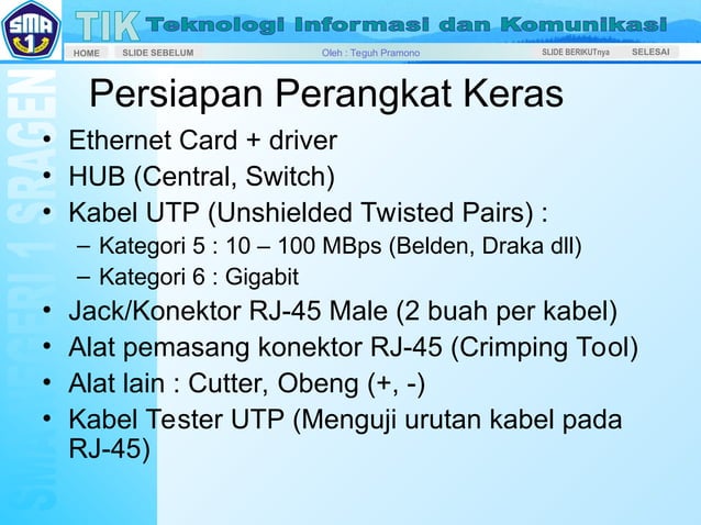 Jaringan Lokal LAN pada titik aplikasi komputer | PPT