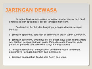 Jaringan Dan Organ Tumbuhan | PPT