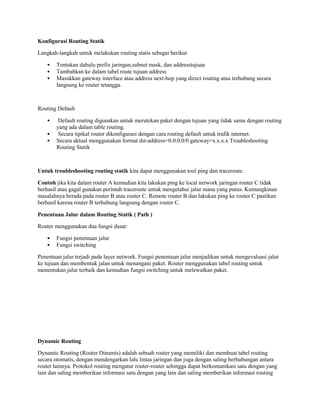 Routing Dynamic dan Routing Static, pengertian, perbedaan , contoh, dan ...