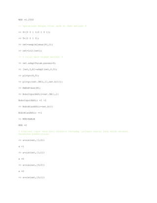 Jaringan perceptron & matlab | PDF
