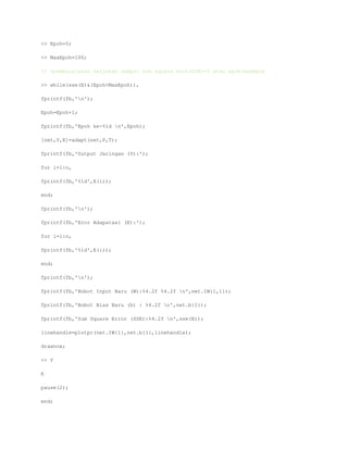 Jaringan perceptron & matlab | PDF