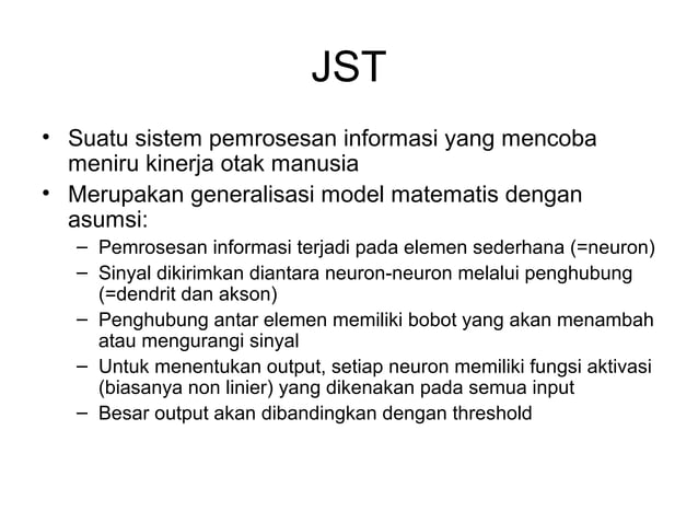 Jaringan syaraf tiruan | PPT