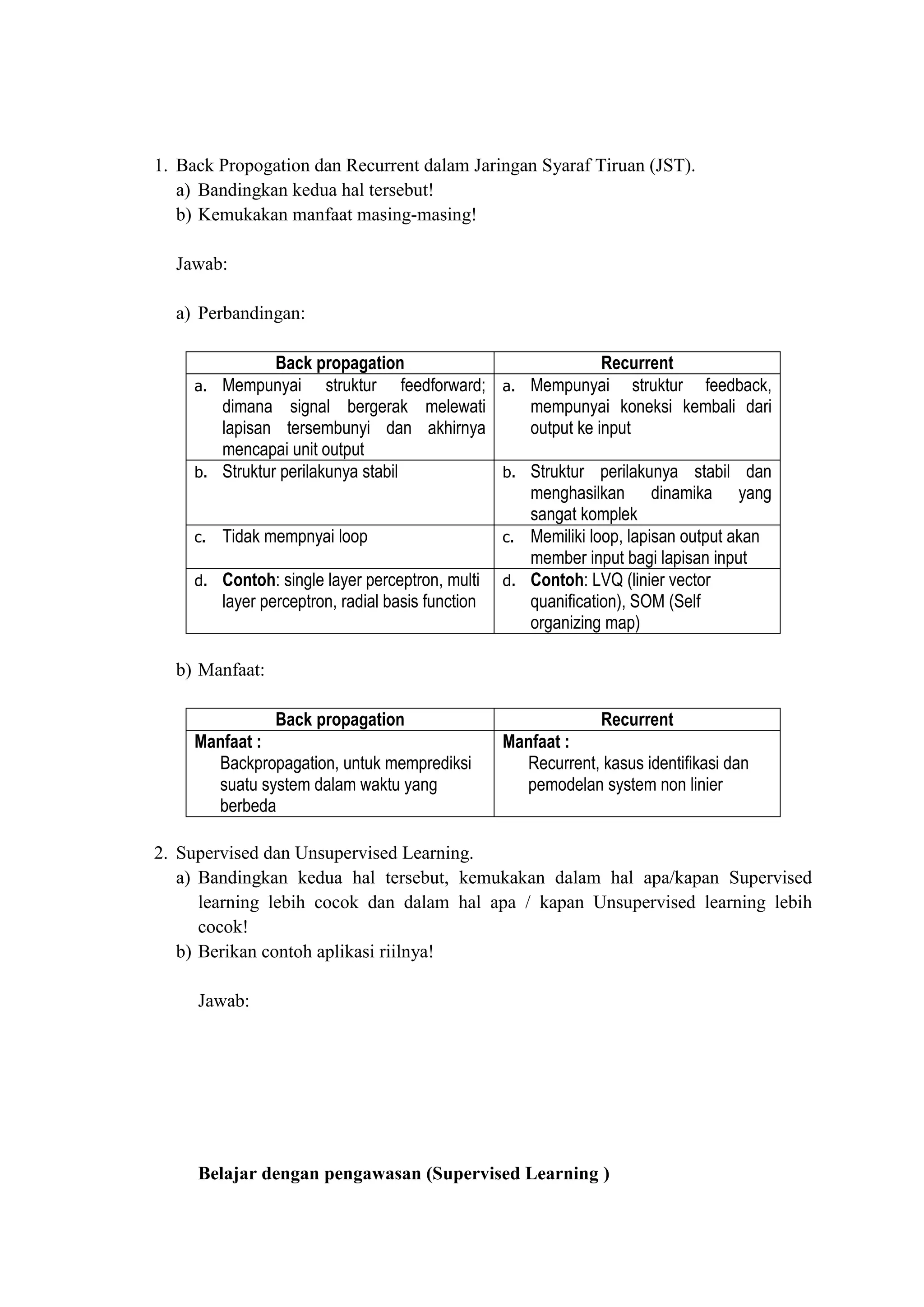 Jaringan syaraf tiruan uas docs | PDF