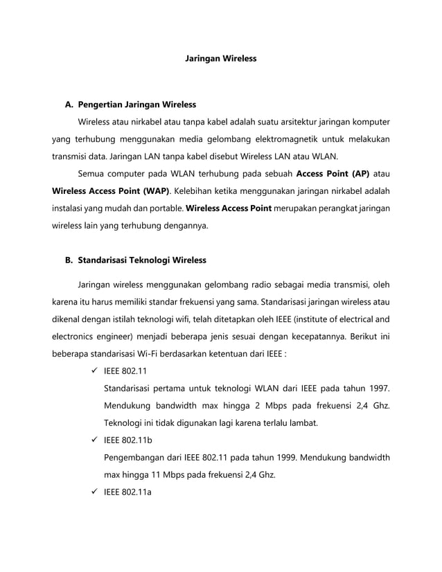 Jaringan wireless | PDF