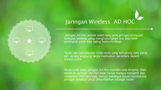 Jaringan wireless ad hoc | PPTX