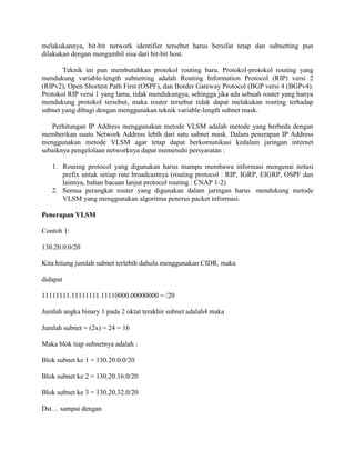 VLSM DAN KLASIFIKASI IP | DOCX