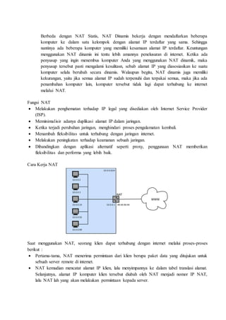 JARINGAN KOMPUTER LANJUTAN “NETWORK ADDRESS TRANSLATION (NAT) dan ...