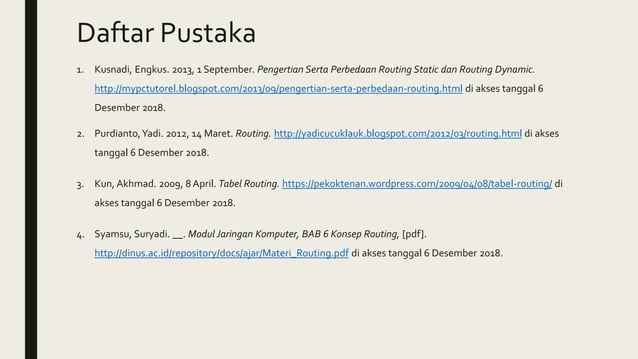 Routing Statis dan Routing Dinamis | PPTX