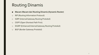 Routing Statis dan Routing Dinamis | PPTX