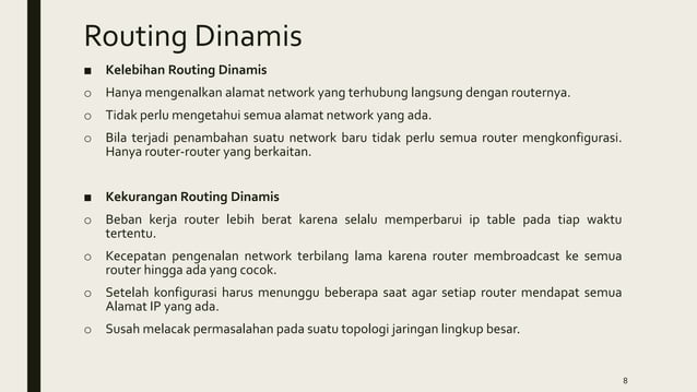 Routing Statis dan Routing Dinamis | PPTX