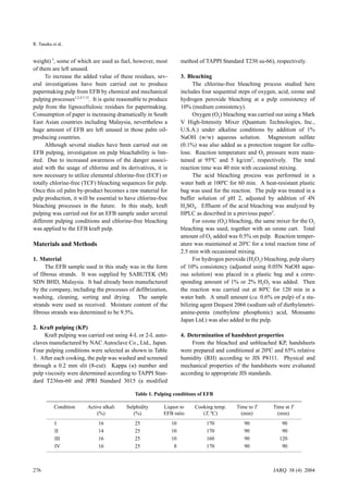 Chlorine-Free Bleaching of Kraft Pulp from Oil Palm Empty Fruit Bunches | PDF