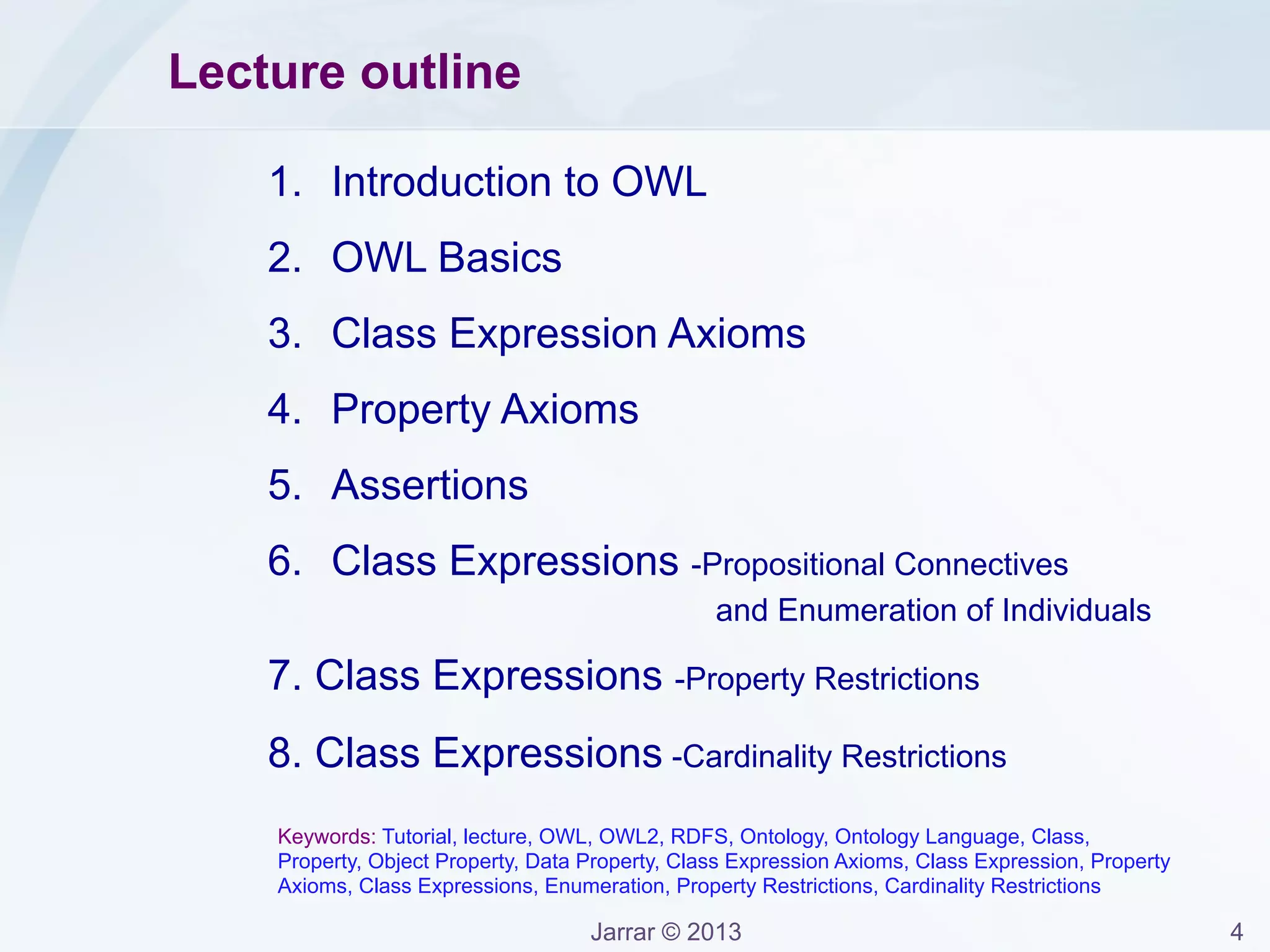 Jarrar: OWL (Web Ontology Language) | PDF | Databases | Computer Software and Applications