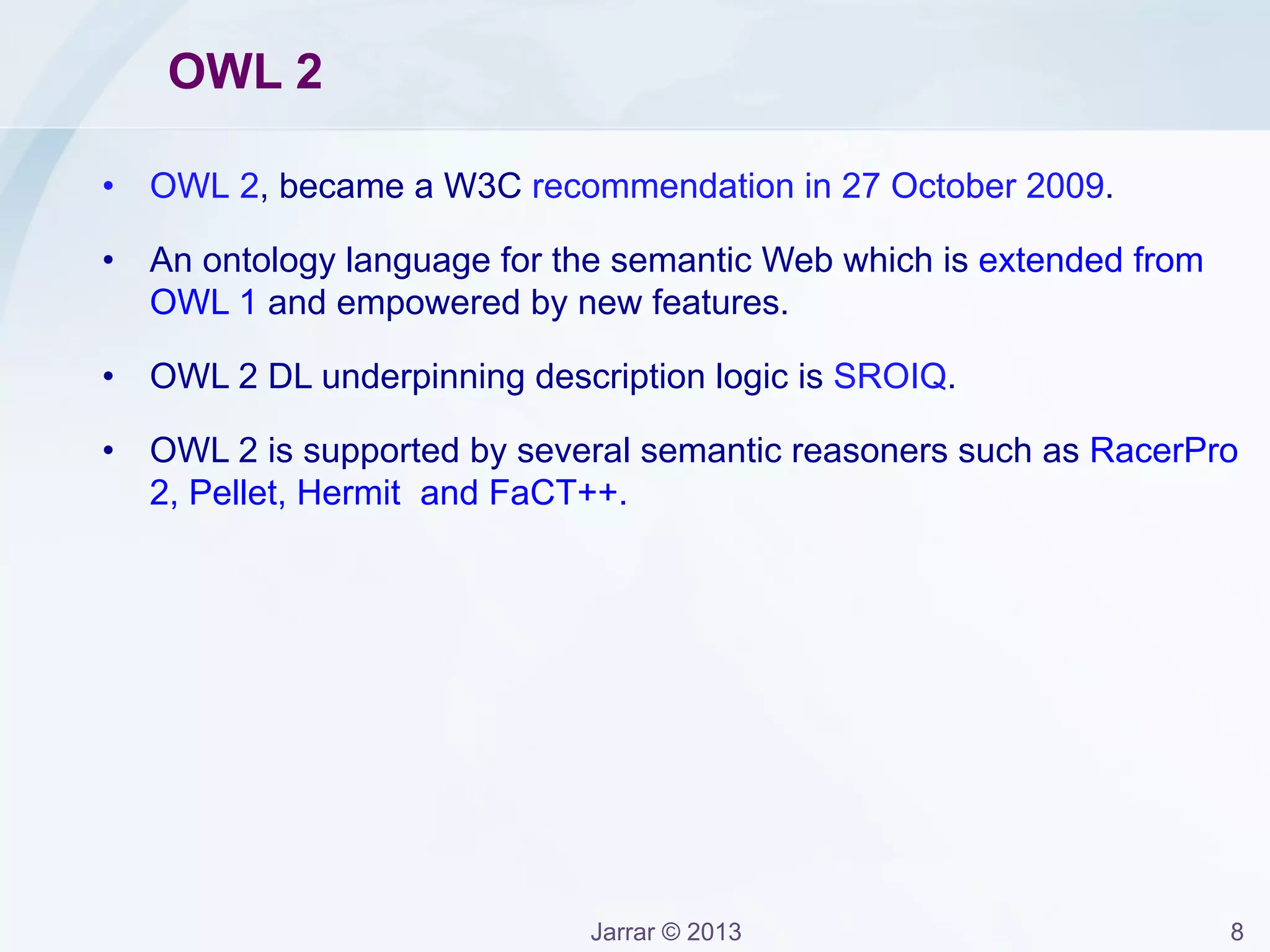 Jarrar: OWL (Web Ontology Language) | PDF | Databases | Computer ...