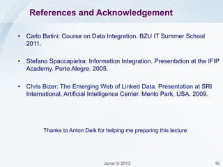 Jarrar: Introduction to Data Integration | PPT