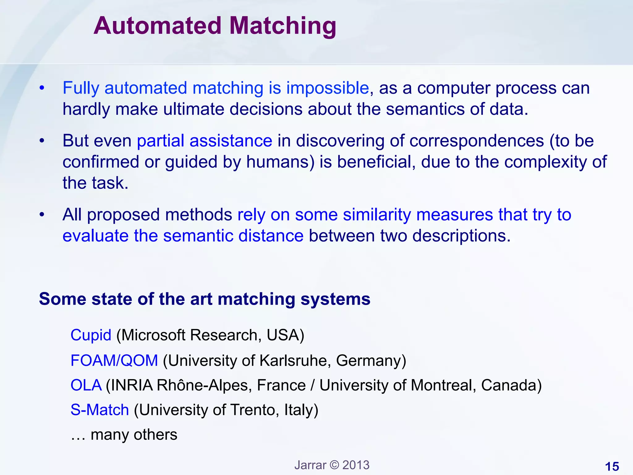 Jarrar: Data Schema Integration | PDF