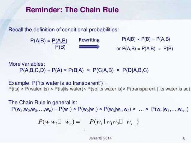 Jarrar: Probabilistic Language Modeling - Introduction to N-grams Jarrar: Probabilistic Language Modeling - Introduction to N-grams