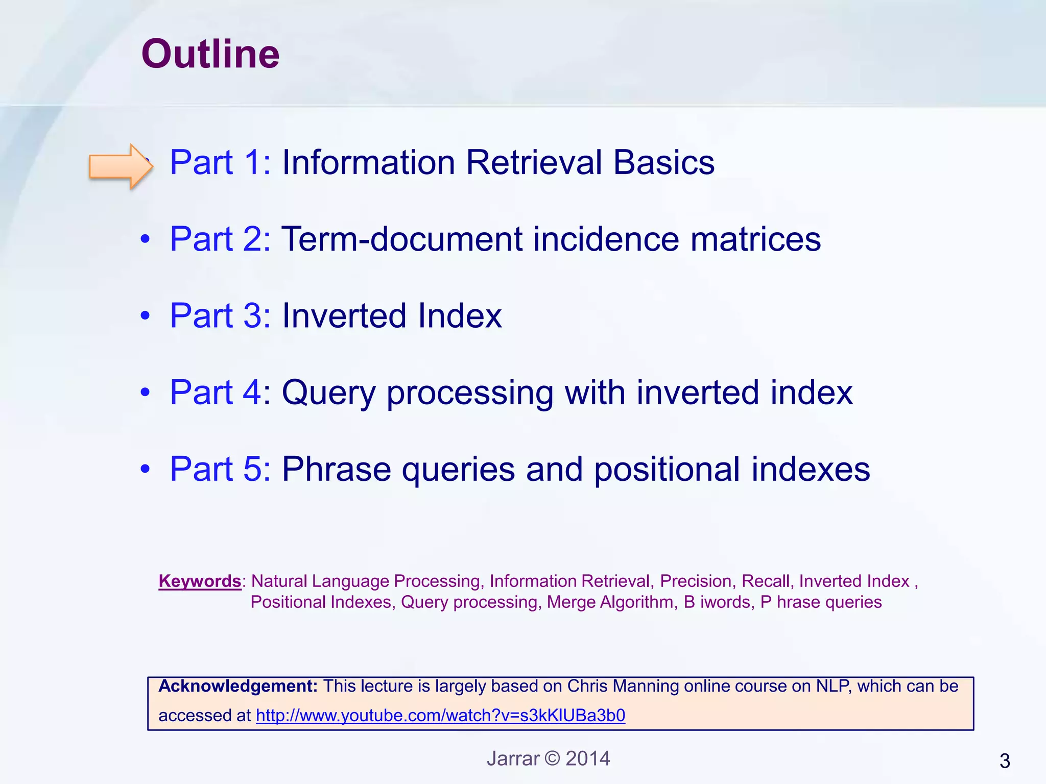 Jarrar: Introduction to Information Retrieval | PPTX