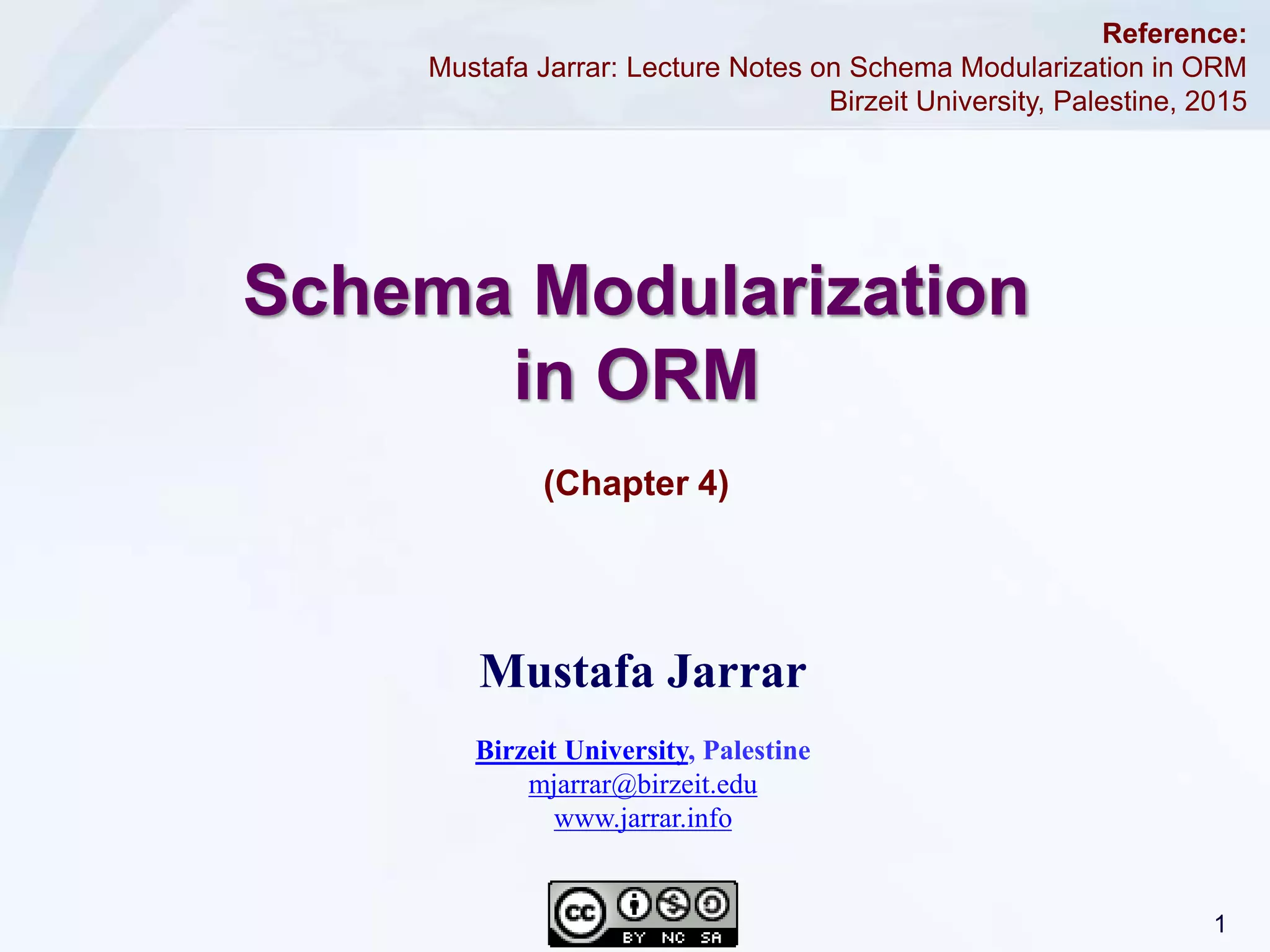 Schema Modularization in ORM | PPTX