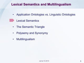 Jarrar.lecture notes.lexicalsemanticsandmultilingualism | PPT