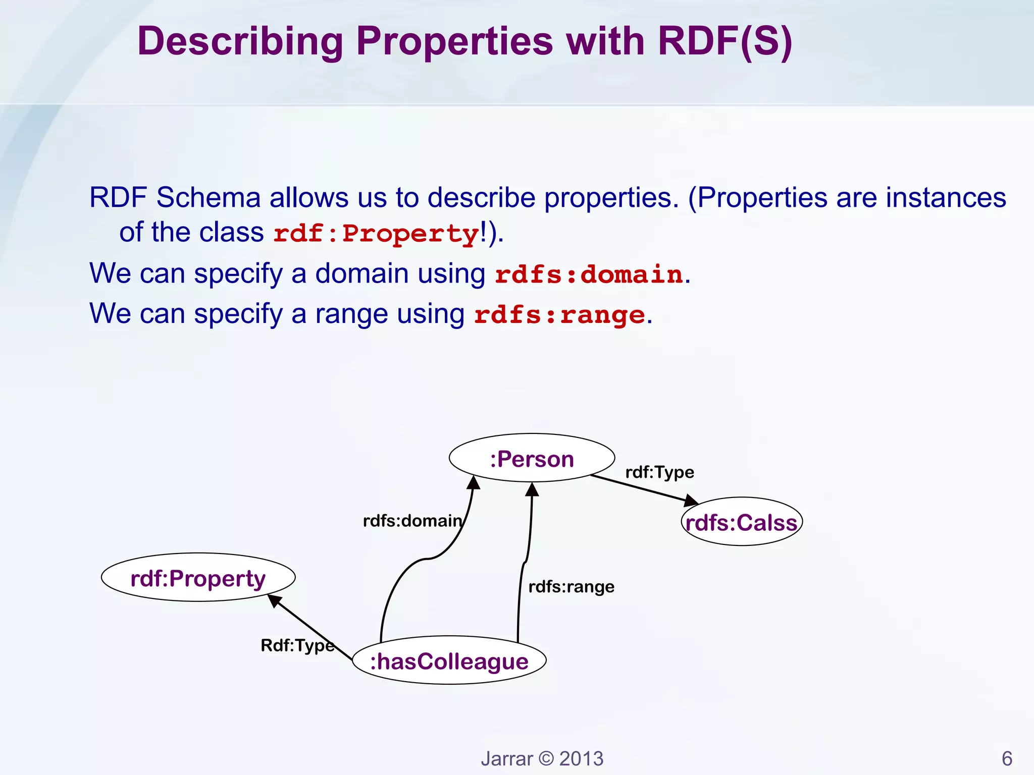 Jarrar: RDFs -RDF Schema | PPTX