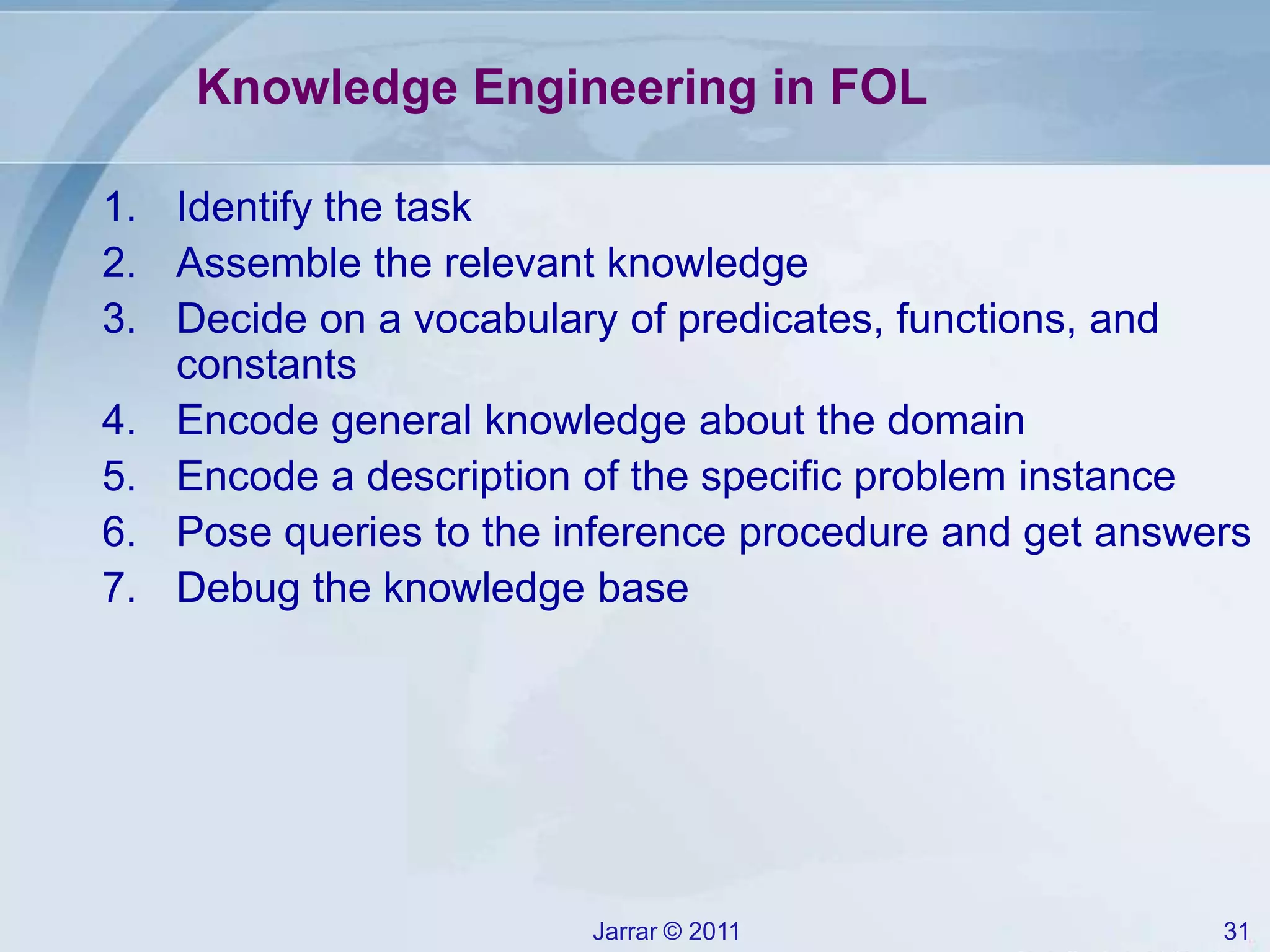 Jarrar: First Order Logic | PPT